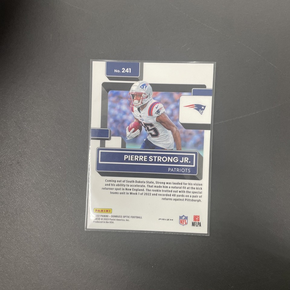 2022 Optic Football #241 Pierre Strong Jr. Purple Shock Rated Rookie ...