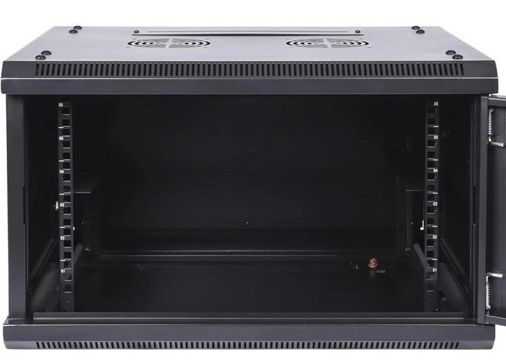 6U Wall Mount Server Cabinet Network Rack Enclosure Locking Glass Door ...