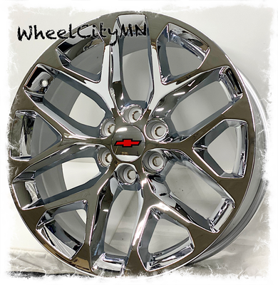 22 inch chrome 2018 Chevy Silverado 1500 Snowflake OE replica wheels ...