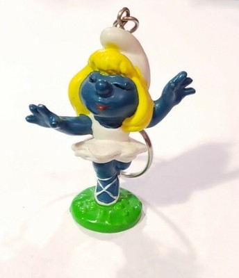 Smurfs 20098 Ballerina Smurfette key chain Dance Smurf Vintage Figure ...