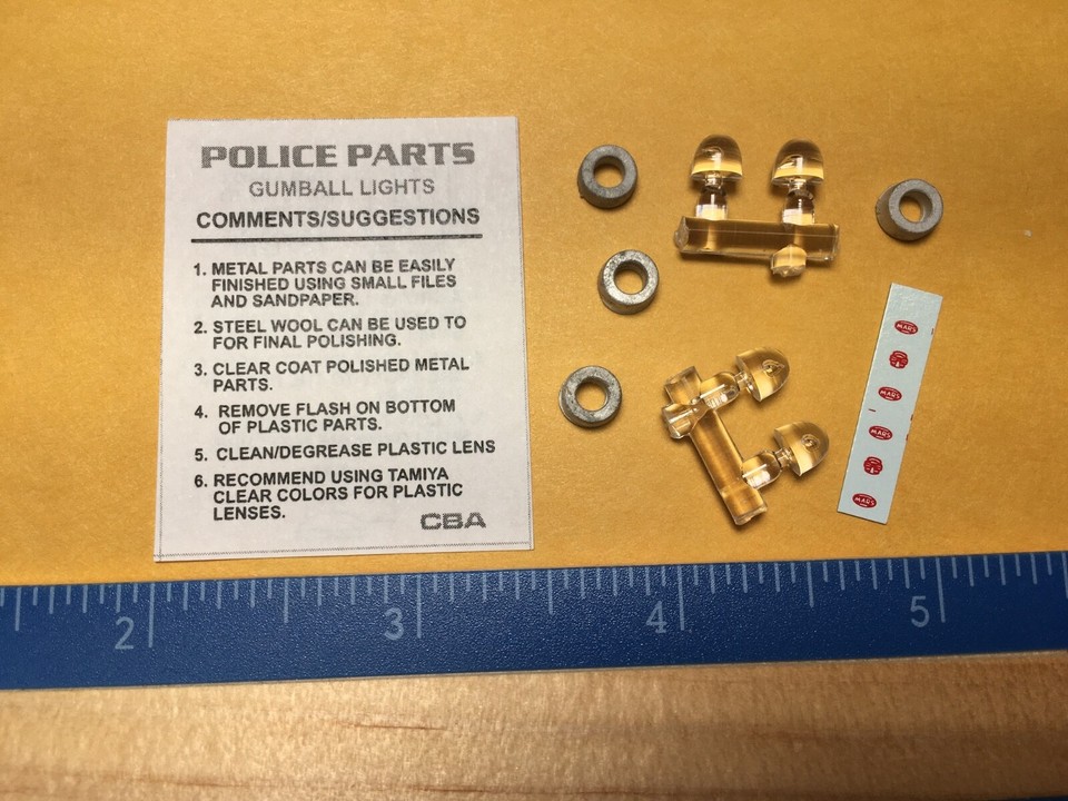 4 1/43 SCALE NON-FUNCTIONAL GUMBALL LIGHTS-INJECTION MOULDED LENS ...