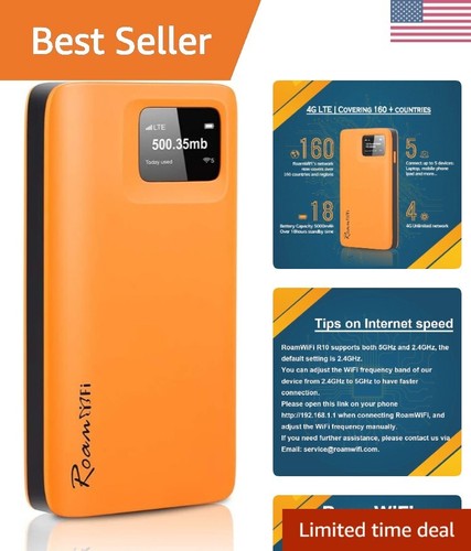 RoamWiFi 4G LTE WiFi Mobile Hotspot Router, Worldwide Portable High ...