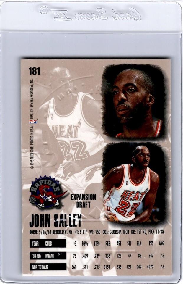 1995 Ultra #181 John Salley Gold Medallion - Toronto Raptors | eBay