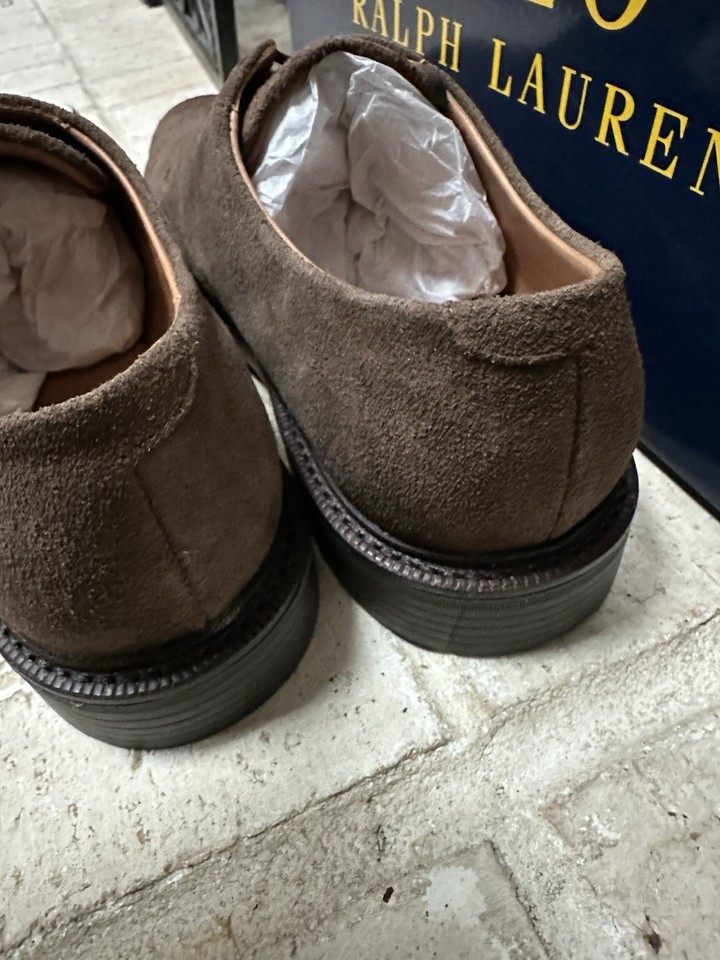 $198 NEW Polo Ralph Lauren Asher Derby Men’s Brown Suede Lace-Up Dress ...
