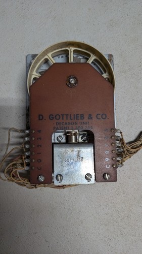 Vintage Gottlieb Decagon Unit Pinball Score Reel | eBay