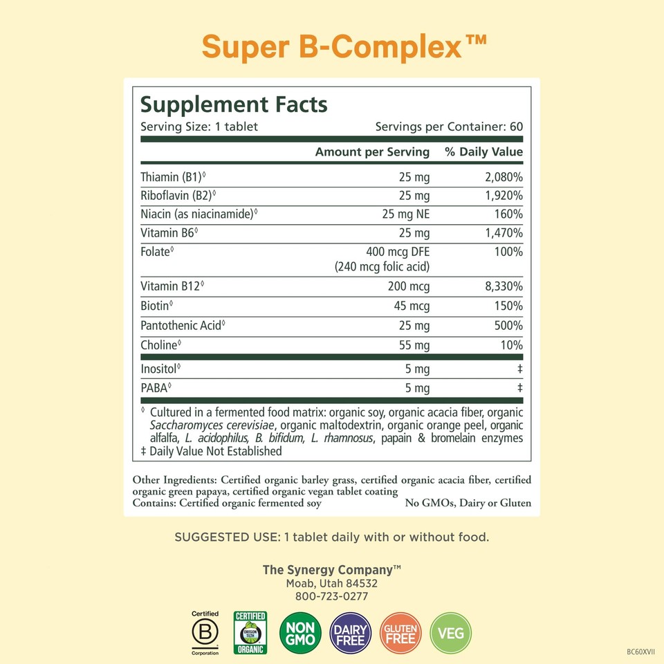 Super B-Complex | Vitamin B Complex Made with Organic Whole Foods ...
