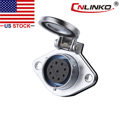 9 Pin Power Connector Female Panel Mount Receptacles Socket Outdoor ...