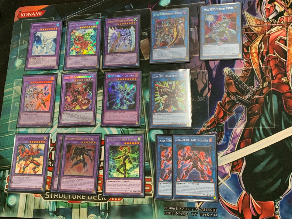 Yugioh Elemental Hero Deck Core 47 Cards - Stratos, Destiny, Neos ...