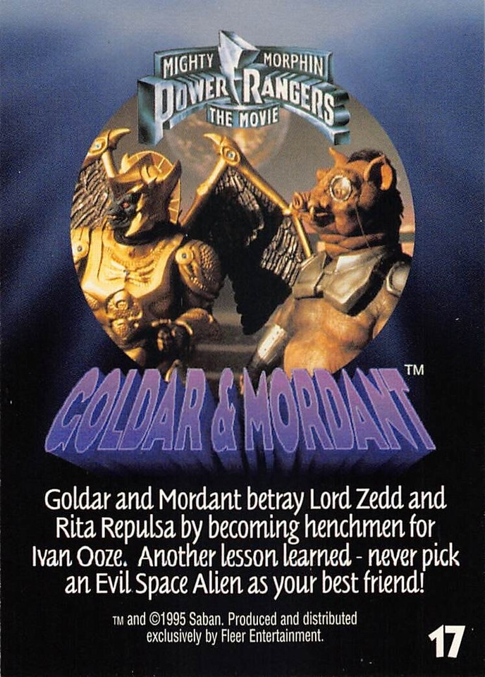 1995 Fleer Ultra Mighty Morphin Power Rangers The Movie GOLDAR ...