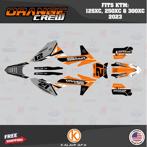 Graphics Kit for KTM 2-stroke 125XC, 250XC & 300XC 2023 OG Crew-Orange ...