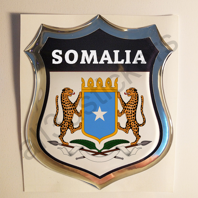 Sticker Somalia Emblem Coat of Arms Shield 3D Resin Domed Gel Vinyl ...
