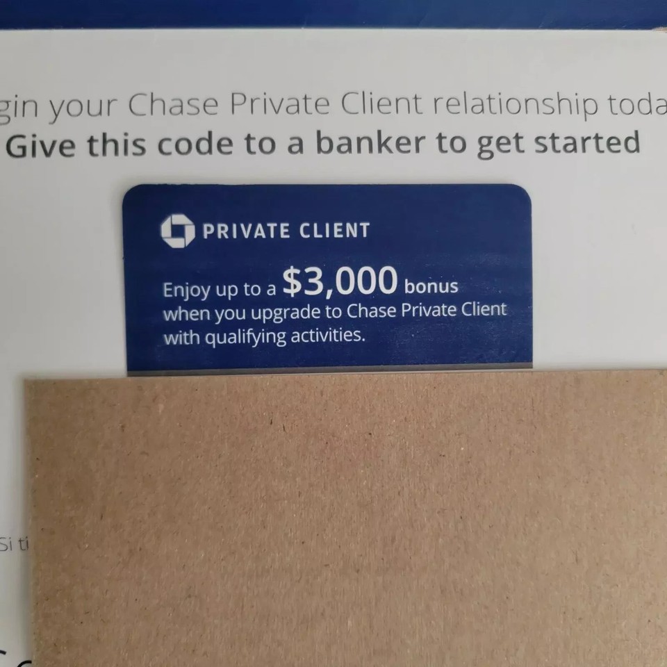 Chase Private Client $3000 Bonus Code w/ Qualifying Activities Exp 10 ...