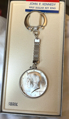 NIB 1964 JFK John F Kennedy Half Dollar Keychain Key Ring W/box | eBay