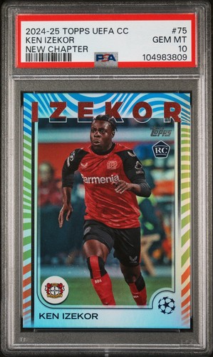 2024-25 TOPPS UEFA CLUB COMPETITIONS #75 KEN IZEKOR NEW CHAPTER /36 Psa ...