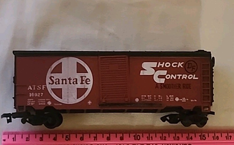 Vtg Life-Like HO Scale Model Train ATSF Santa Fe Box Car #16927 Shock ...