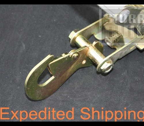 2x Ratchet Snap Hook with Spring Loaded Tow Dolly Hauler Trailer ...