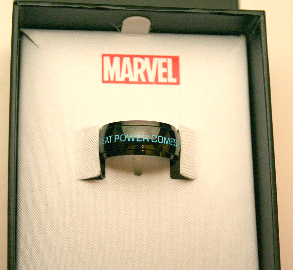 Marvel Spiderman Ring Great Power Comes Responsibility New NOS Box sz 9 ...