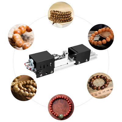 12-24V Mini Lathe Beads Polisher Machine Wood DIY Woodworking Rotary ...