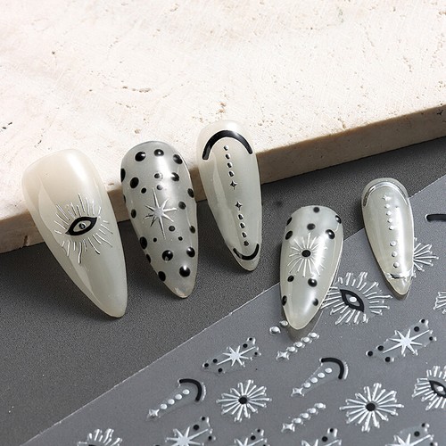 1Pcs Evil Eyes Nail Art Sticker 3D Self Adhesive Nail Decal Manicure ...