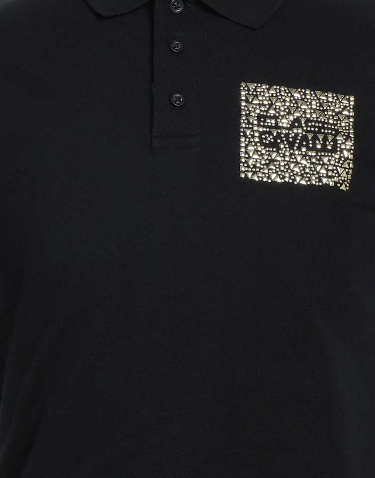 RRP€215 ROBERTO CAVALLI CLASS Pique Polo Shirt Size L Side Slit ...