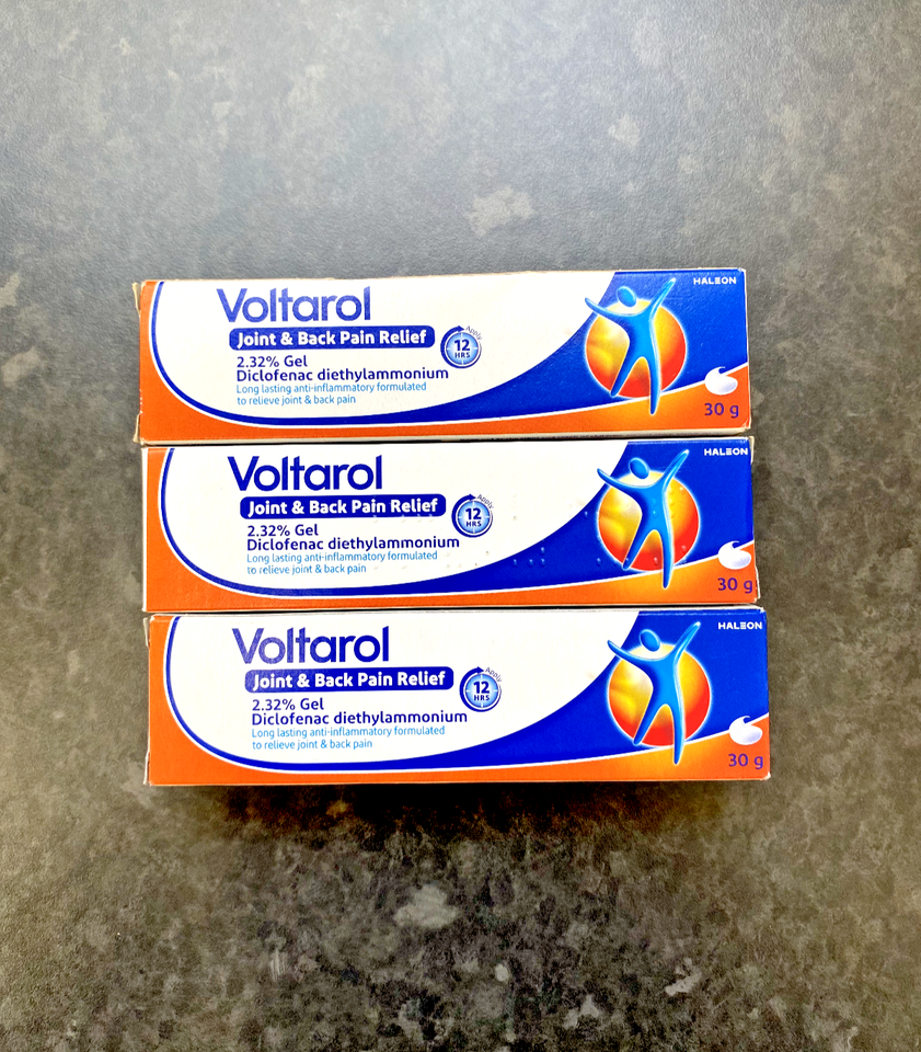 3 x Voltarol Joint Pain Relief 30g 2.32% Gel 12 Hour = 90g Total | eBay UK