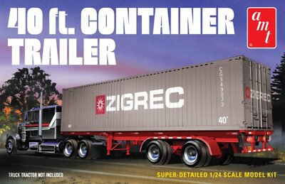 AMT 1196 1:24 40' Semi Container Trailer Model Kit | eBay
