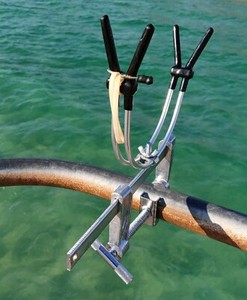 Fishing rod holder. Can be mounted to jetty railing, pile, etc. | eBay