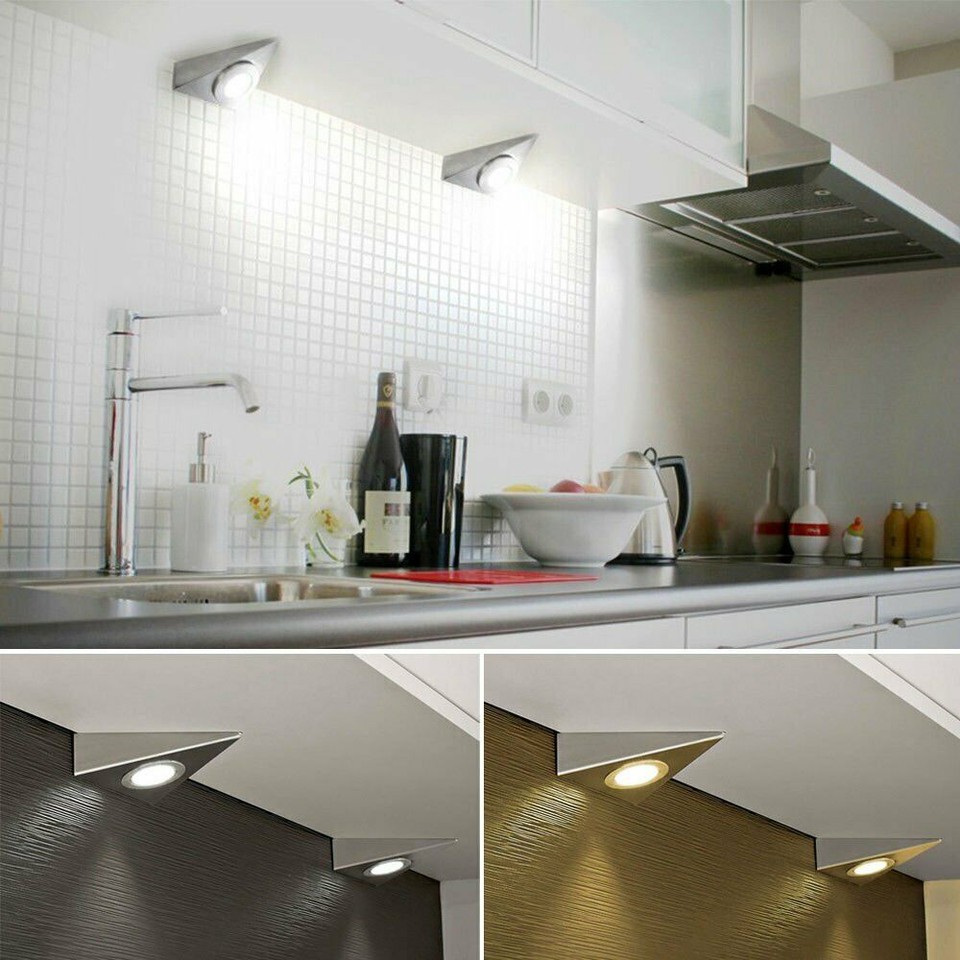 Mains LED Lights Under Cabinet Shelf Kitchen Cupboard Counter Triangle ...