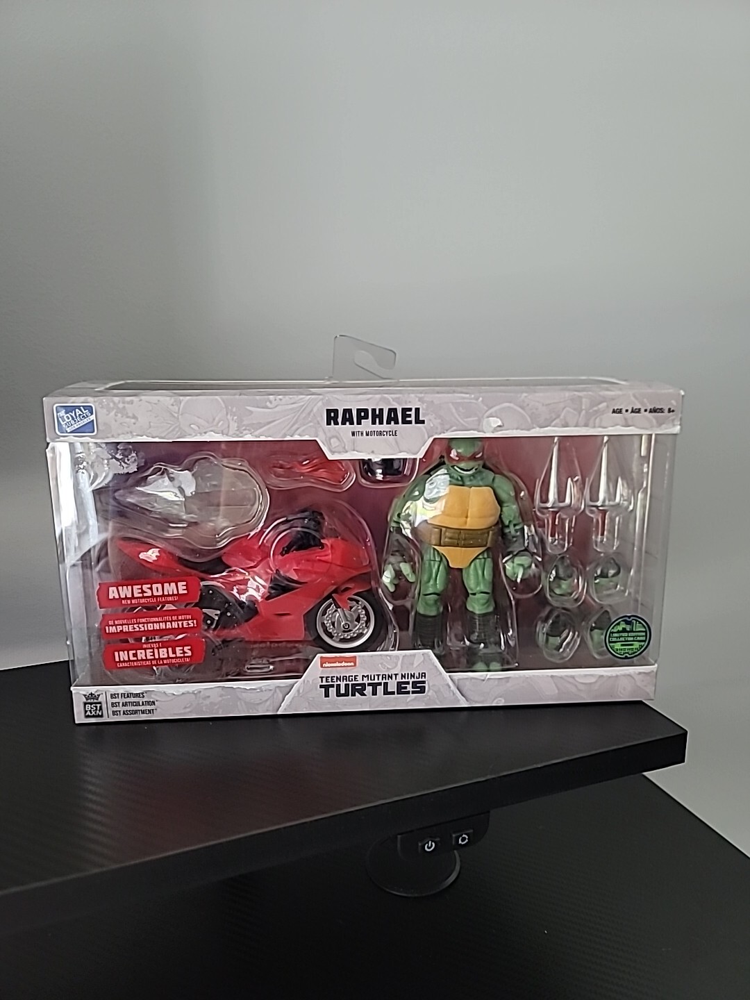 The Loyal Subjects TMNT Raphael with Motorcycle Deluxe Box - New/Sealed