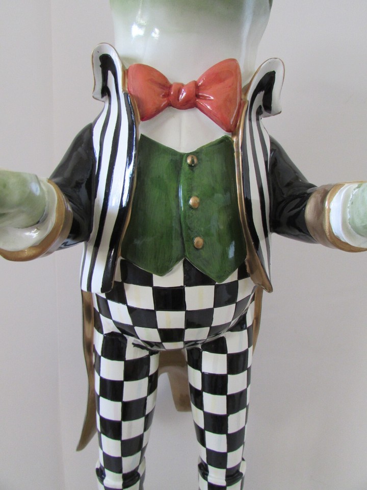 Mackenzie Childs Fergal the Frog Butler Tray Courtly Check XL 27" | eBay