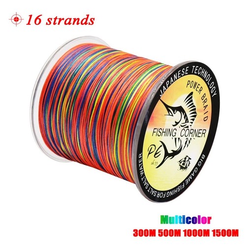 Braided Fishing Line 16Strands PE Braid Multicolor Super Power ...