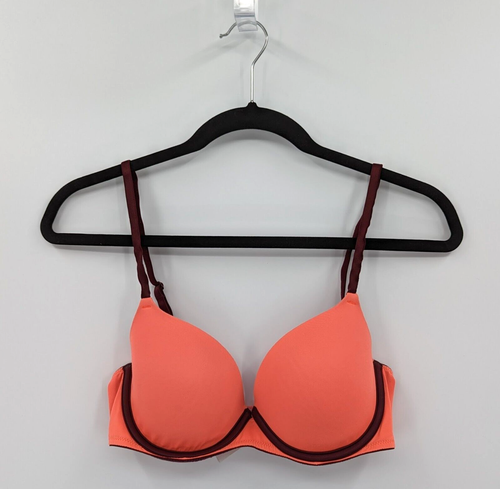 Victoria's Secret PINK Bra Women's 34C Orange Colorblock Lightly Lined ...