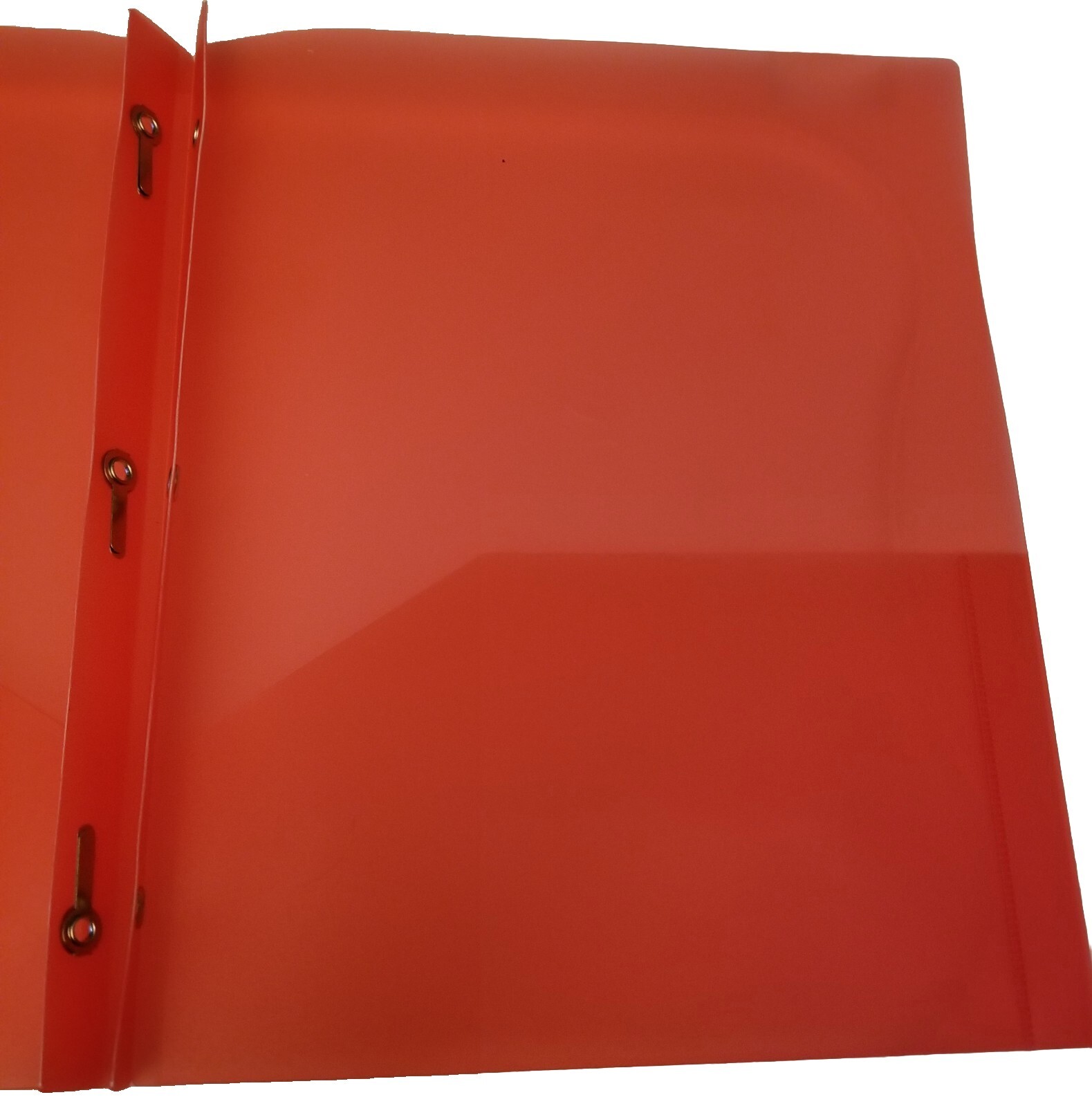 Red 3 Hole Punch Binder. Letter 9 X 11" inches. Transparent. 2 Pockets ...