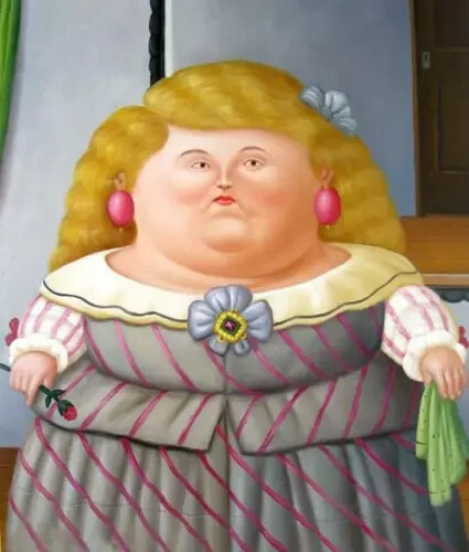 Handmade Oil Painting Reproduction Of Fernando Botero Fat Girl On ...