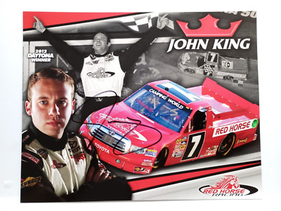 Nascar John King Autograph #7 Red Horse Racing Poster Card | eBay