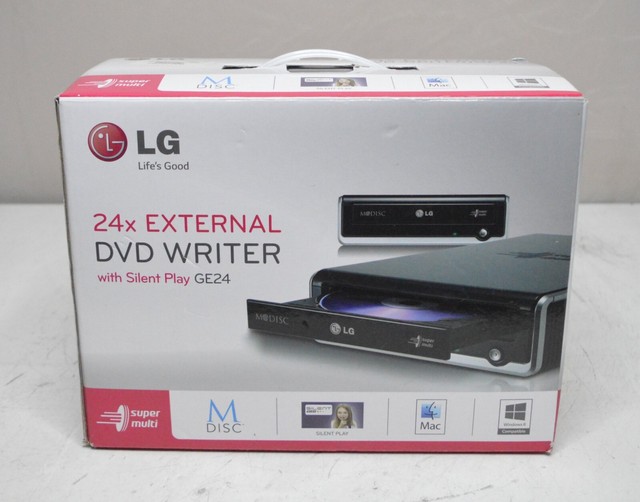 LG GE24NU40 Multi External USB 2.0 24X DVD Rewriter - Black for sale ...