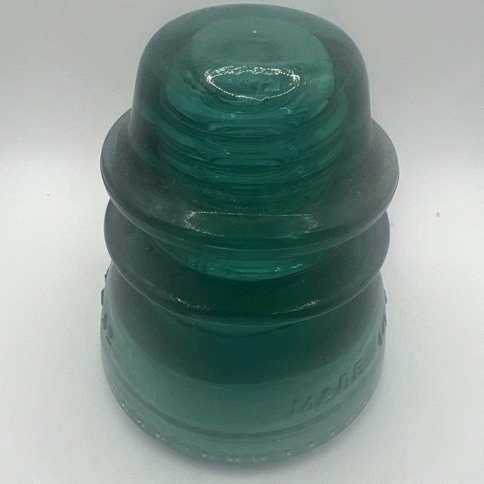 Vintage Hemingray #42 Aqua Blue Power Phone Line Glass Insulator Made ...