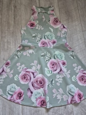 Immaculate Ladies Classy QUIZ floral Skater Dress Size 16 | eBay