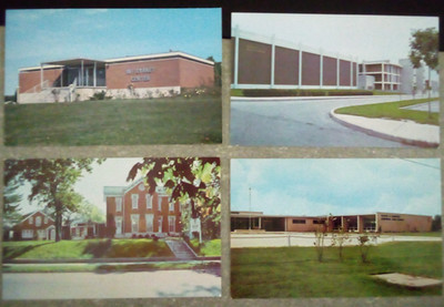 4 VTG POSTCARD MUSEUM HIGH SCHOOL AUDITORIUM BYRKET NEW CASTLE INDIANA ...