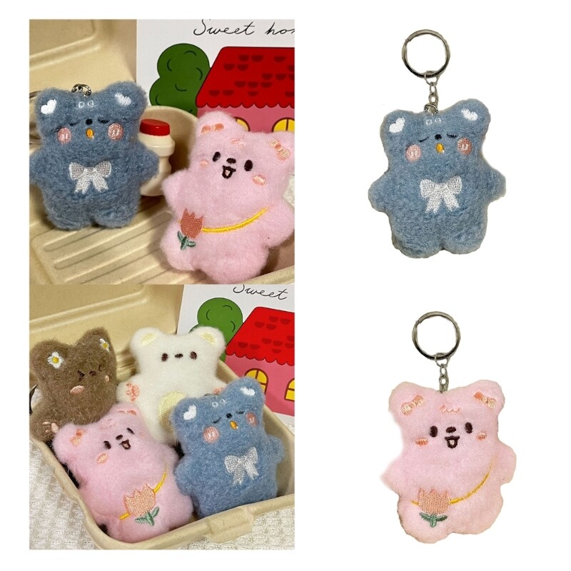 Cute Bear Keychain Cute Keyrings Backpack Key Rings Car Key Chain ...