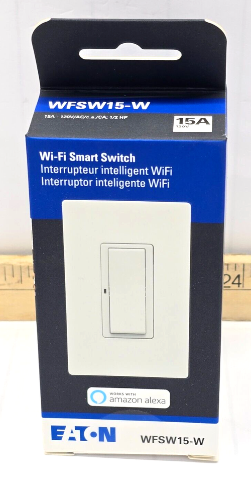 (6) NEW EATON Wi-Fi SMART DECORATOR SWITCHES 1 POLE/3-WAY WHITE WFSW15 ...