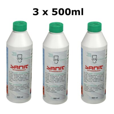 3x SANIT 3031 Urinsteinlöser flüssig 500ml Urinstein WC Reiniger ...