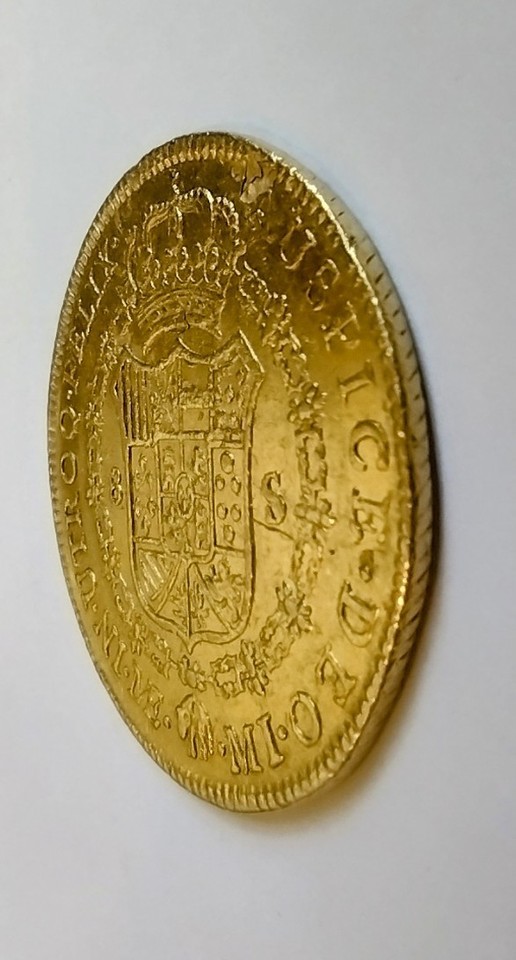 **LOOK** GORGEOUS RARE 1785 8 Escudos Spanish Colonial Gold Coin, Lima ...