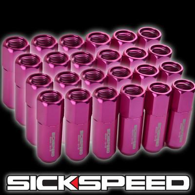 SICKSPEED 24 PC PINK 60MM ALUMINUM LUG NUTS LUGS FOR WHEELS/RIMS 12X1.5 ...