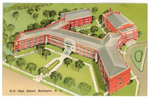 1950 Postcard: Architectural Drawing: Walter M Williams High School ...