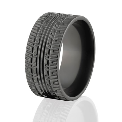 Custom Black Zirconium Tire Tread Rings, Rugged Men's Rings | eBay