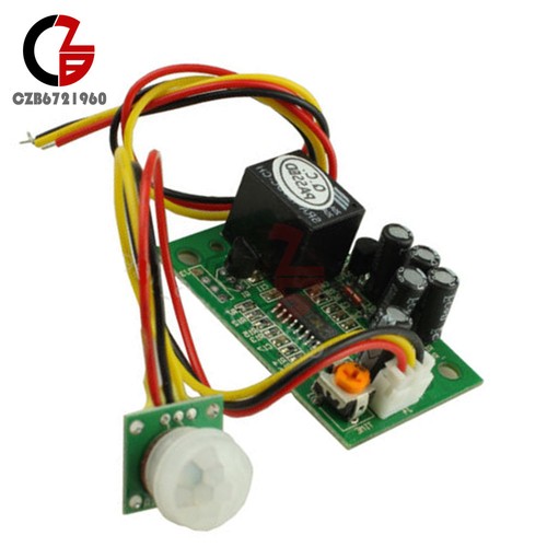 12V PIR IR Pyroelectric Infrared Module Adjustable Relay Output Sensor ...
