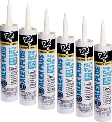 Dap Inc 18152 6 Pack 10.1 oz. Alex Plus Acrylic Latex Caulk Plus ...