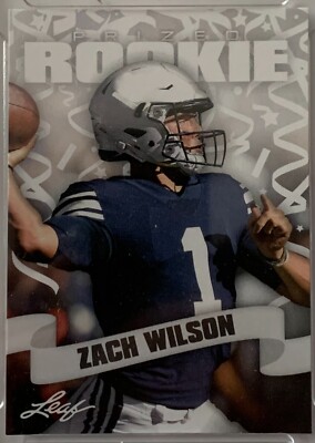 ZACH WILSON 2021 LEAF PRIZE ROOKIE CARD NEW YORK JETS/BYU !!! | eBay
