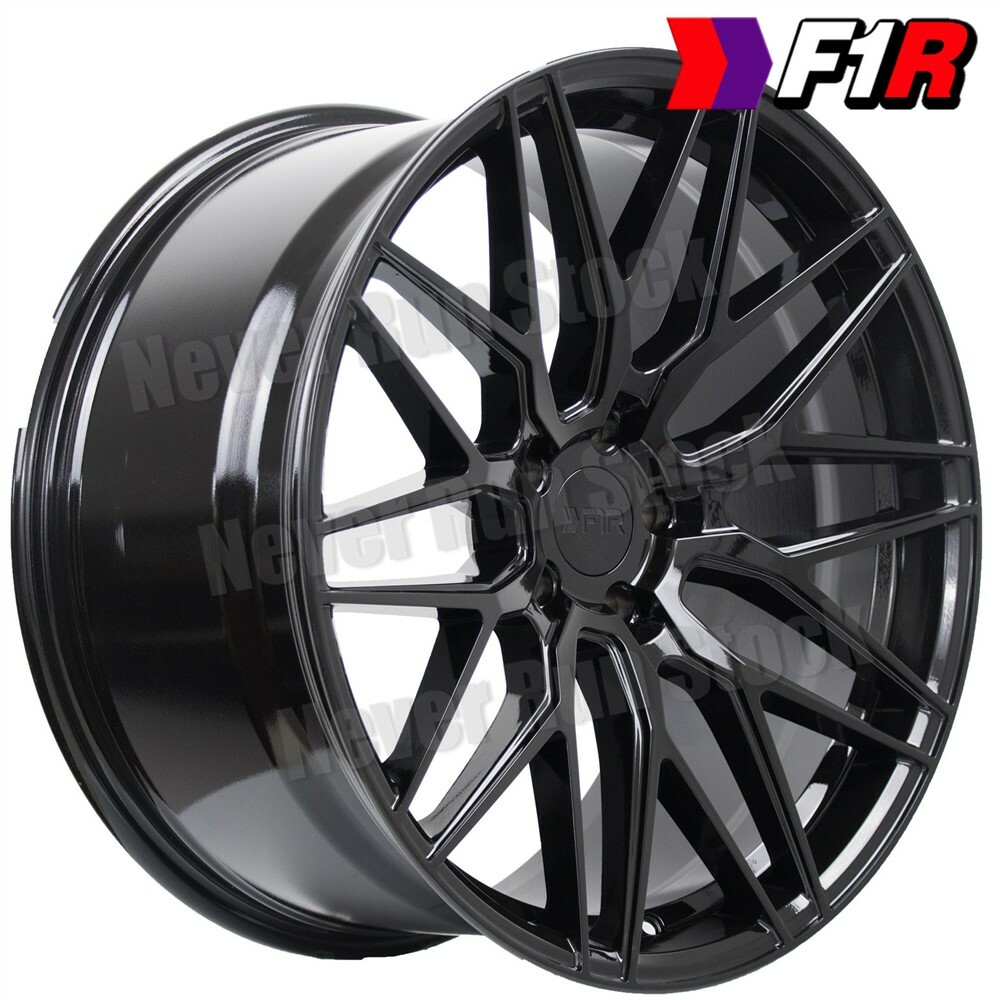 F1R F103 20x9 20x10 STAGGERED 5x114.3 GLOSS BLACK MESH 20 SPOKES WHEELS ...